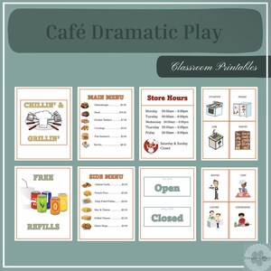 Cafe Dramatic Play Pretend Play Classroom Printables: 20 Pages - Etsy