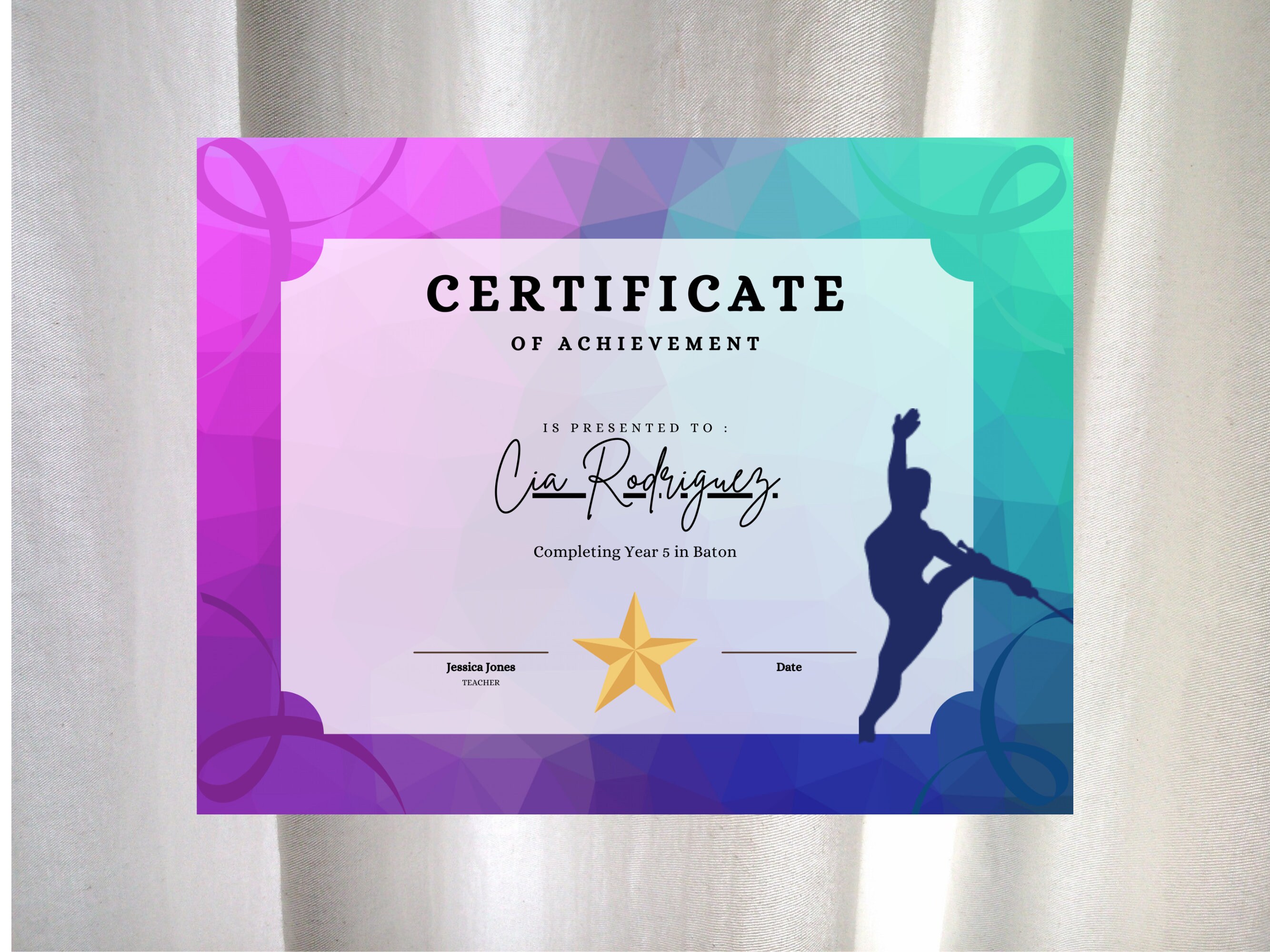 Baton / Twirling Achievement Certificate - Etsy