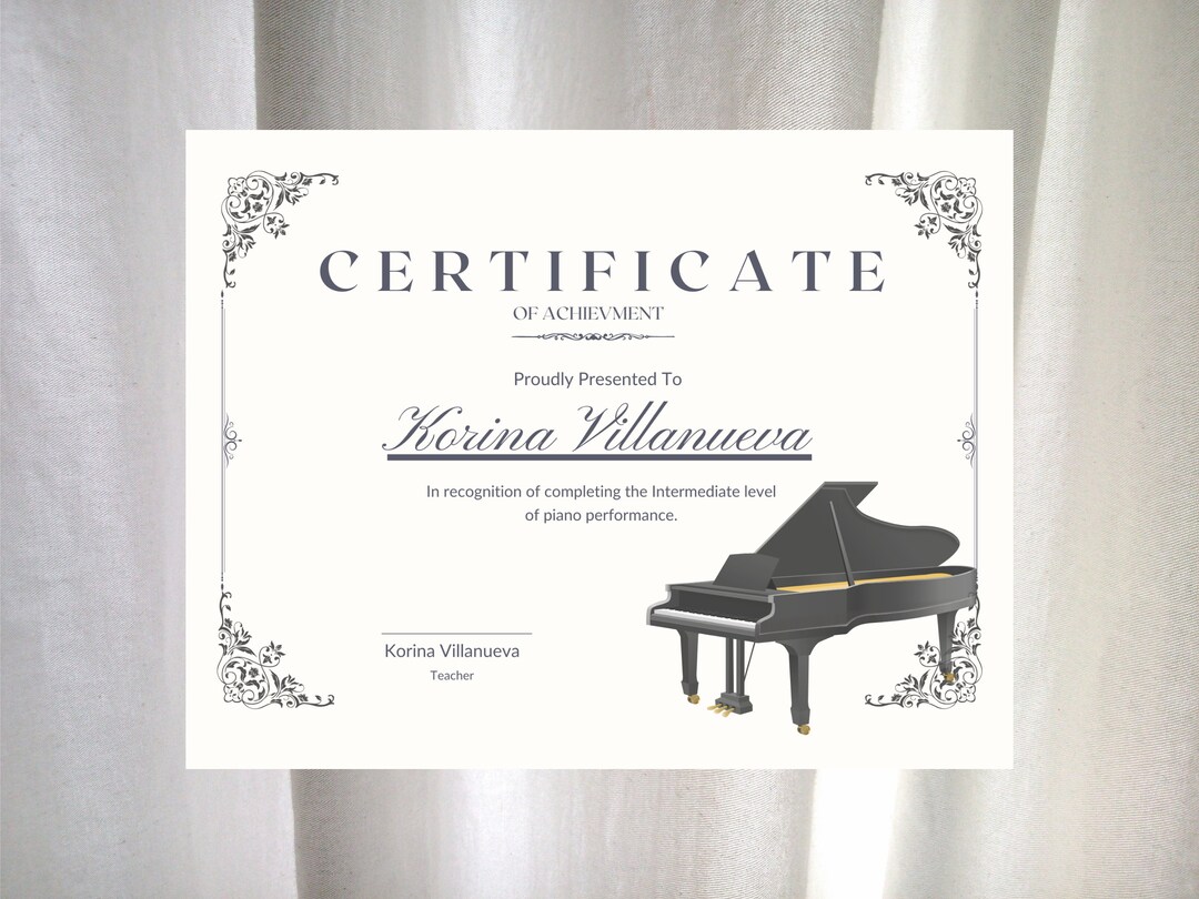 Recital/ Music Achievement Certificate - Etsy