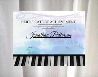 Recital/ Music Achievement Certificate - Etsy