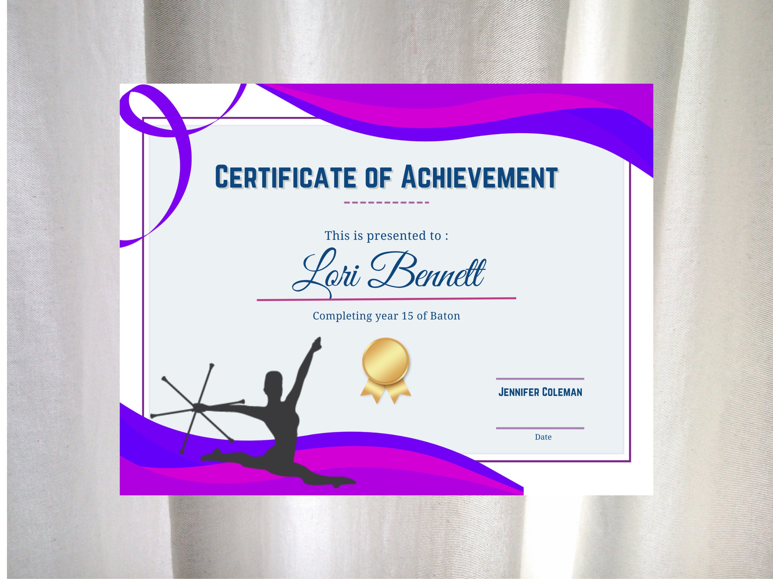 Baton / Twirling Achievement Certificate - Etsy