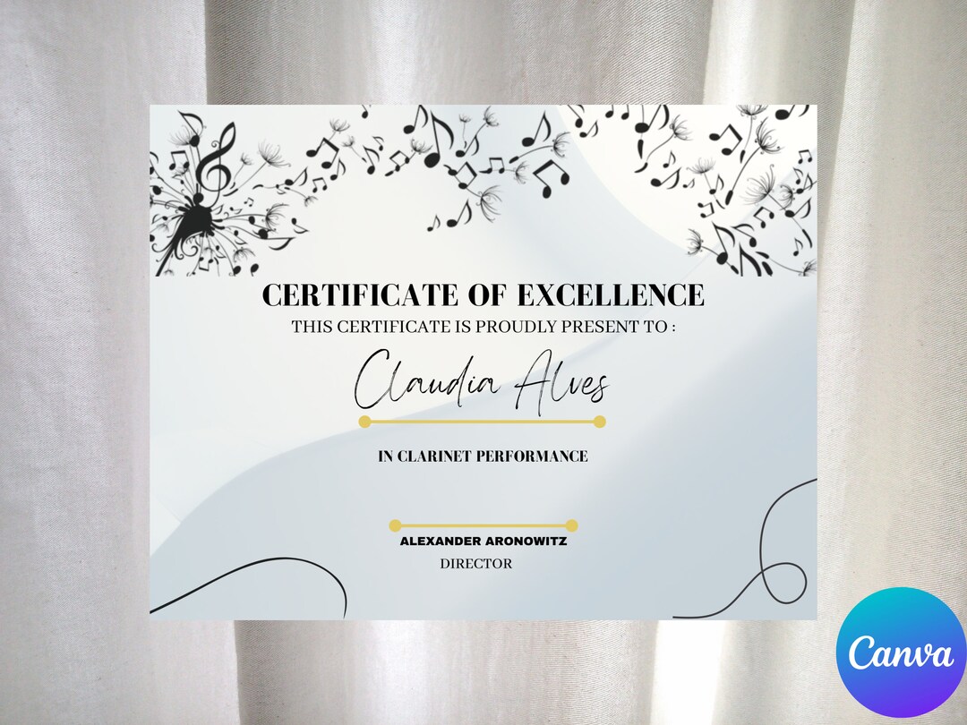 Recital / Music Achievement Certificate - Etsy