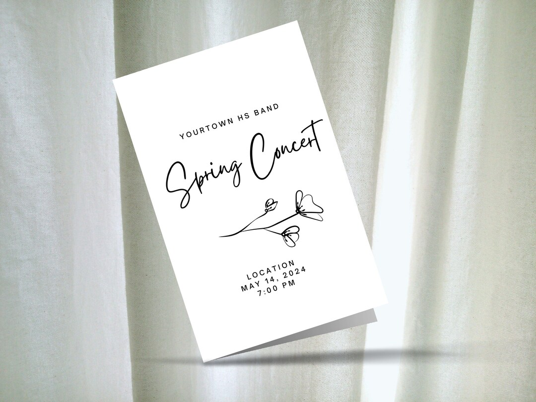 Concert Band / Music Program Template - Multiple Page Options, Folded ...