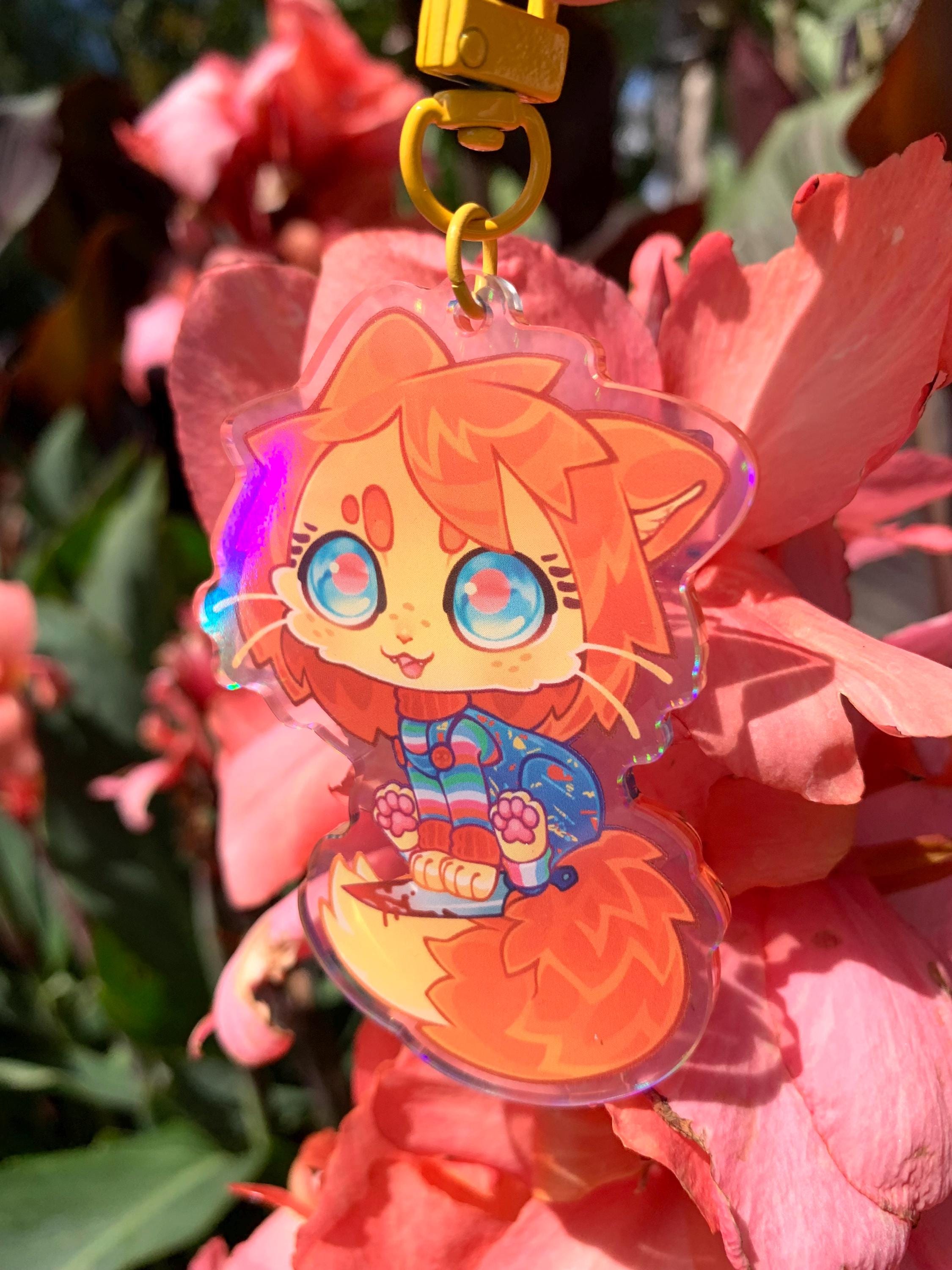 SLASHER CATS | Horror | Holographic Keychains - Etsy