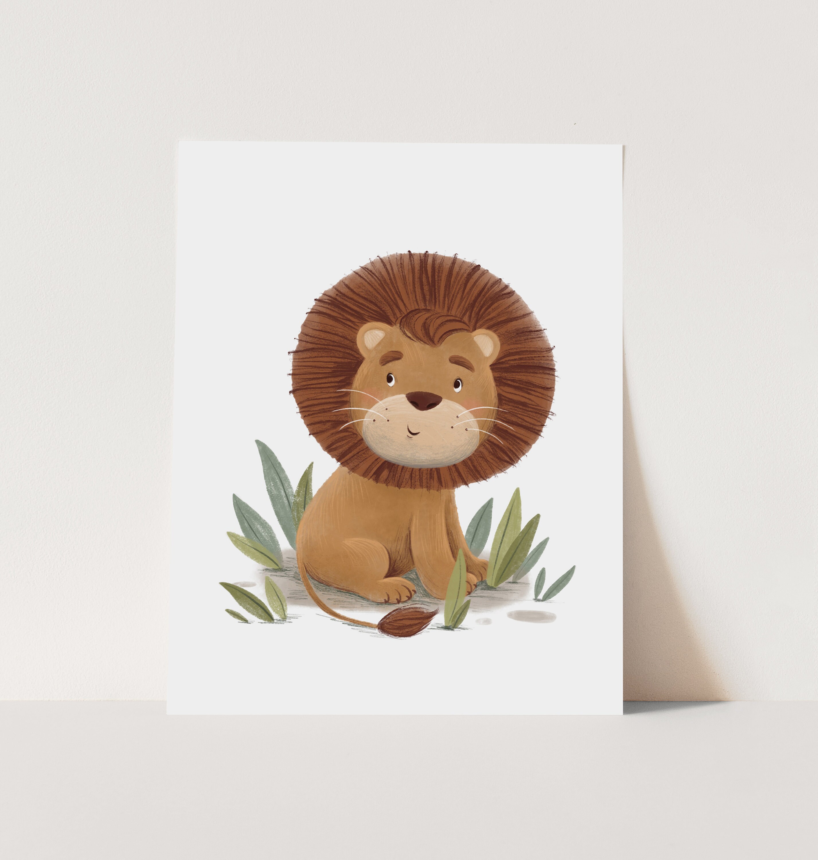 Lion Poster. Safari Children's Room Wall Art. Lion Illustration Art ...