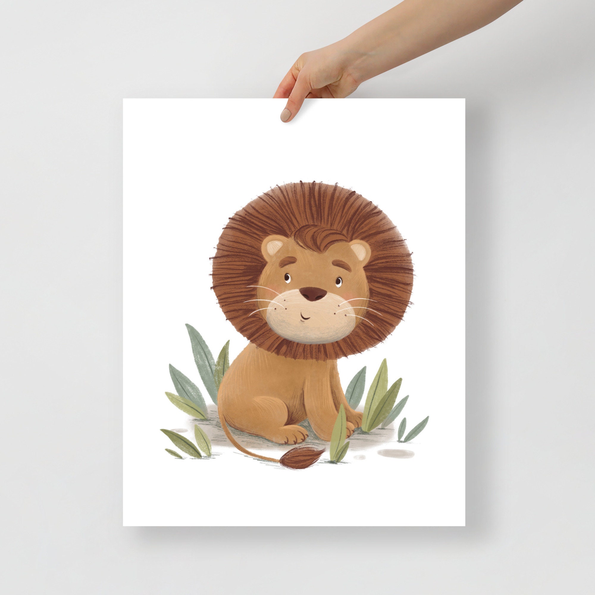 Lion Poster. Safari Children's Room Wall Art. Lion Illustration Art ...