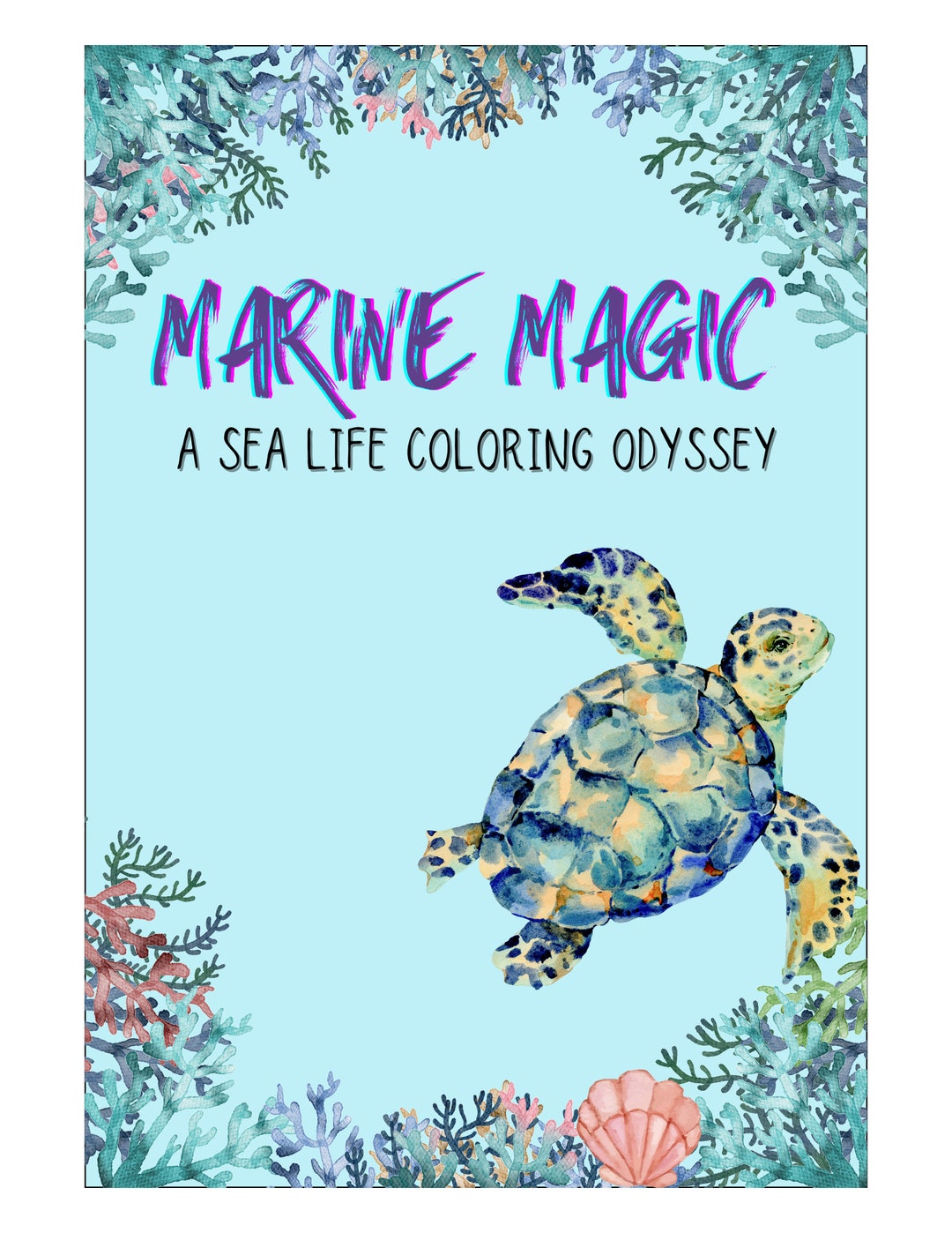 Marine Magic: A Sea Life Coloring Odyssey Coloring Book - Etsy