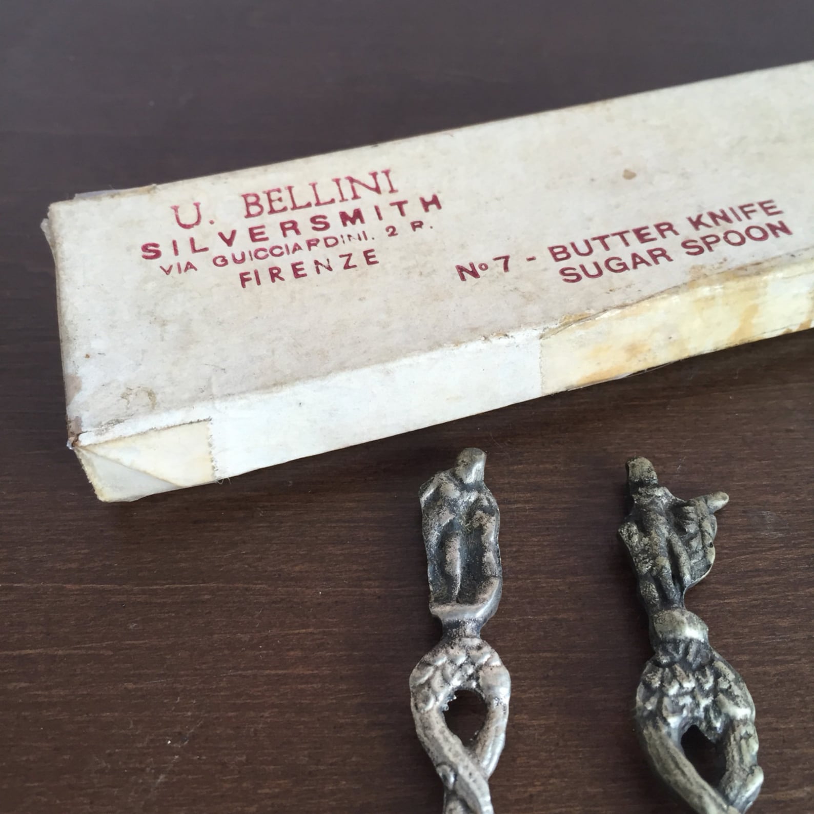 Vintage Ugo Bellini Butter Knife & Sugar Spoon Set Silverplated FREE ...