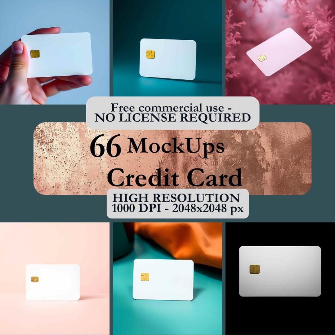 Credit Cards Mockup, Debit Card Skin for Online Payment, Listing ...