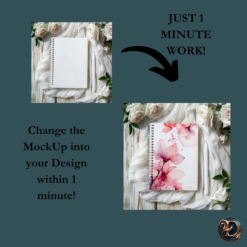 Notebook Mockup for Spiral Journals and Diaries, Cover Template, Smart ...