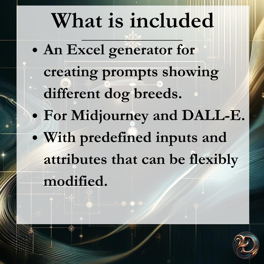 Excel Prompt Generator for Dog Breeds: for Midjourney & DALL-E, Easy to ...