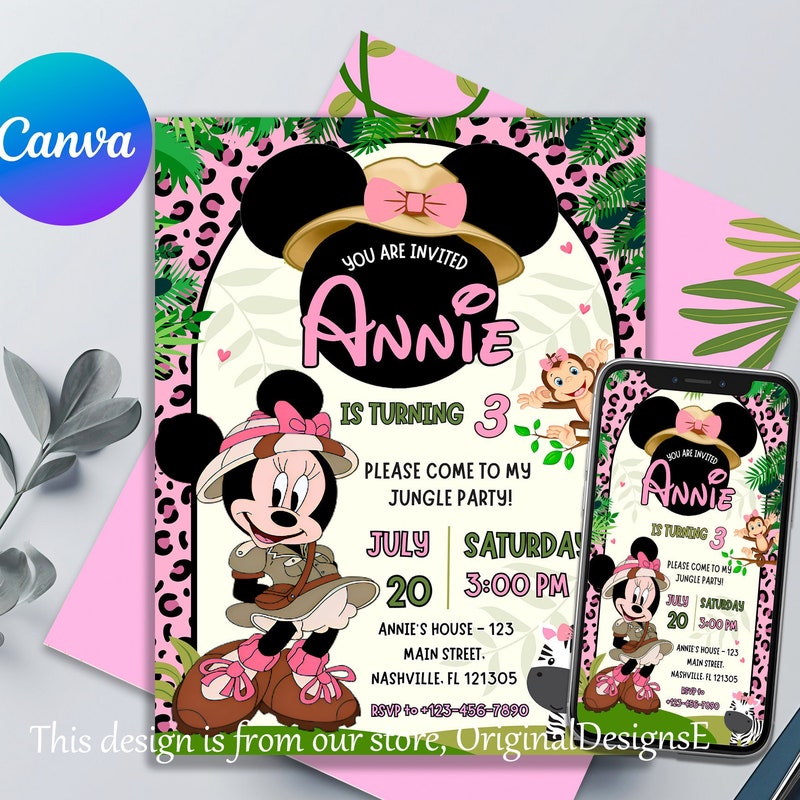 Minnie Mouse Safari Design - Etsy