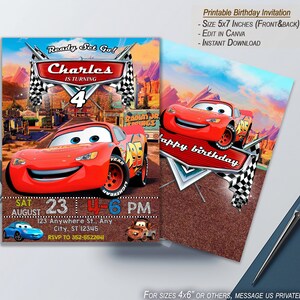 Cars Birthday Invitation, Awesome! Lightning Mcqueen Invitation ...