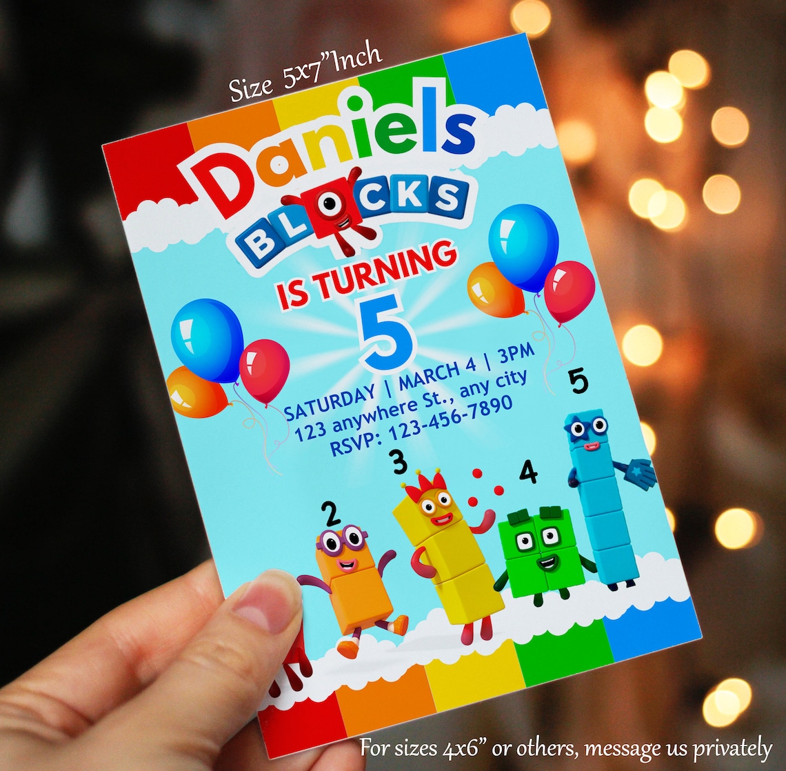 Numberblocks Birthday Invitation Numberblocks Birthday Party Invite ...