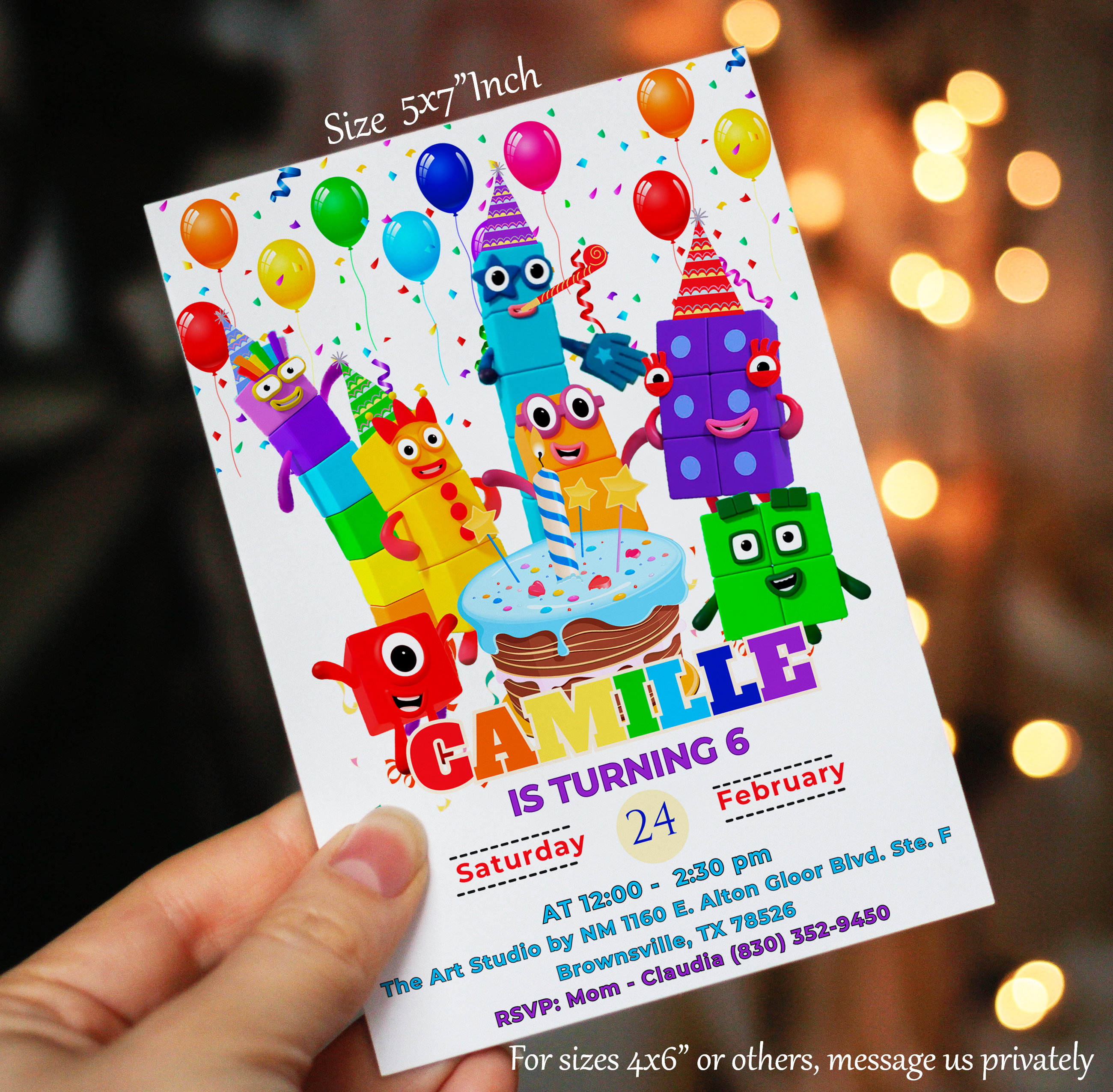 Invitación de cumpleaños de Numberblocks / Invitación a fiesta de ...