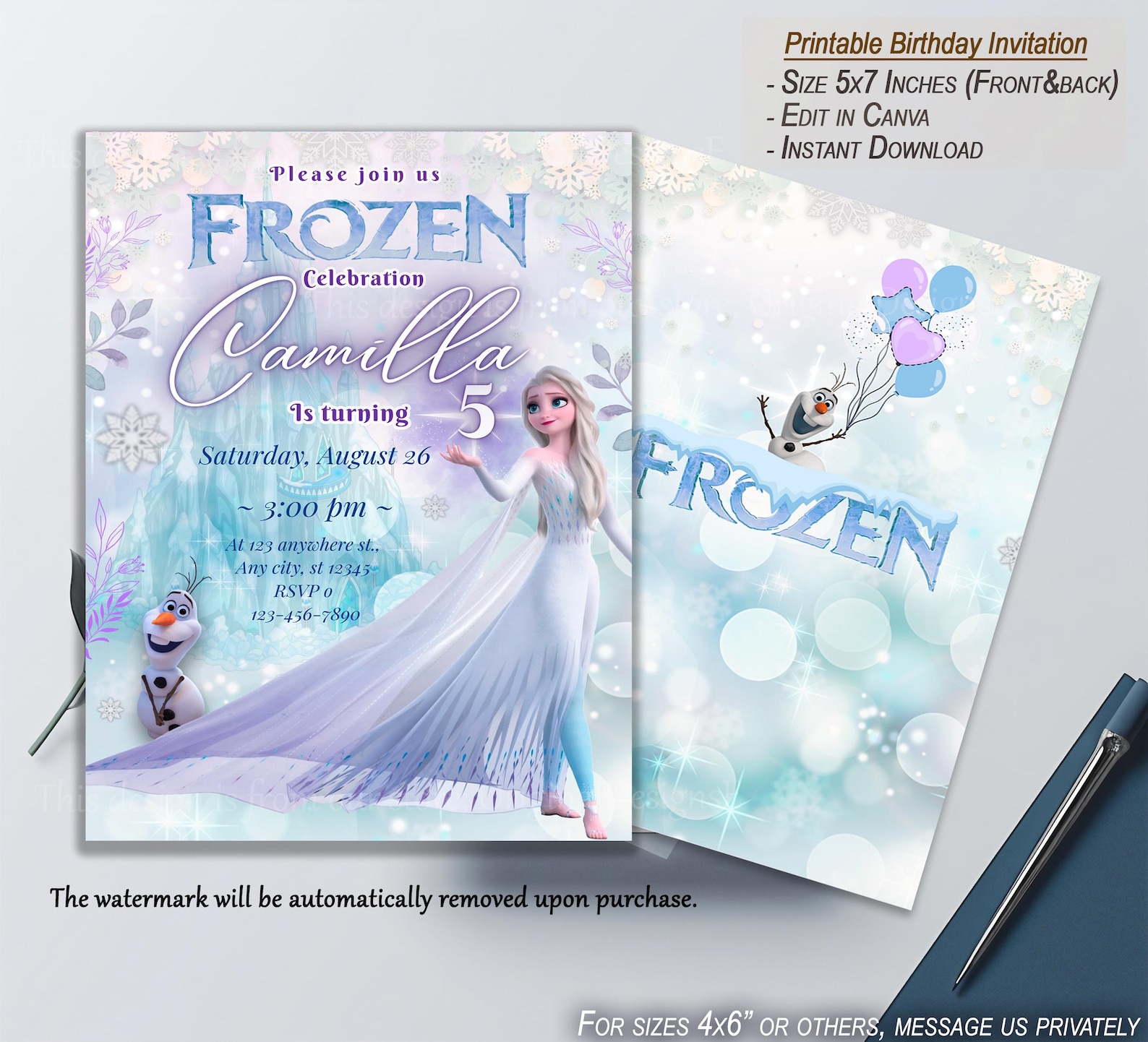 Elsa Birthday Invitation: Printable & Editable Template | Perfect for ...