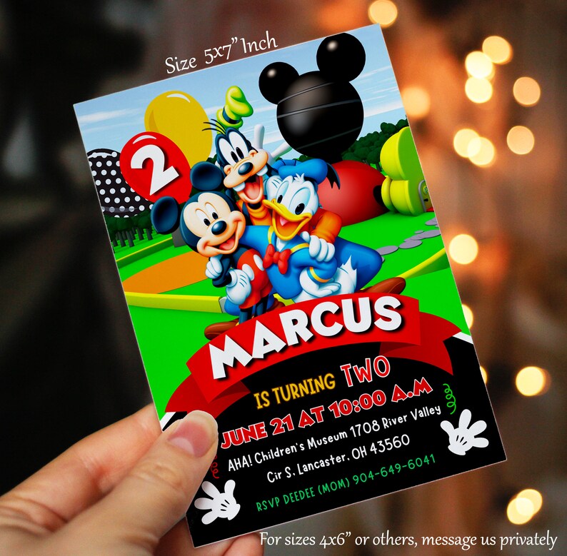 Mickey Mouse Birthday Invitation | 1st Birthday - Twodles Clubhouse ...