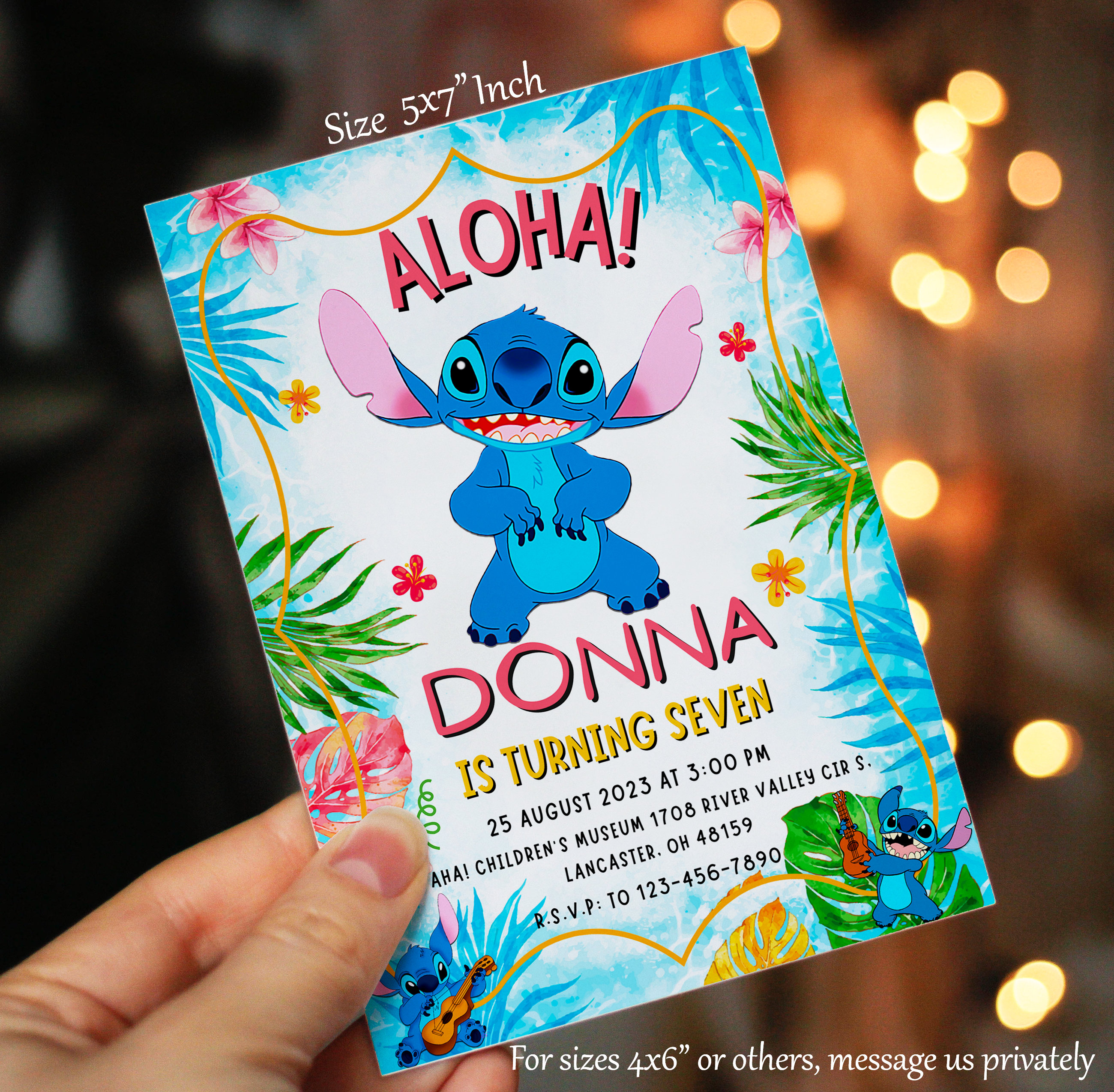 Stitch Birthday Invitation Printable Editable Birthday Invite Cute ...