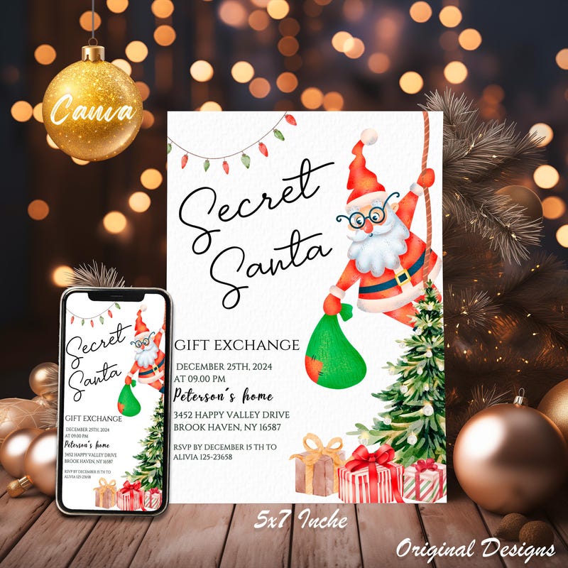 Secret Santa Poster - Etsy UK