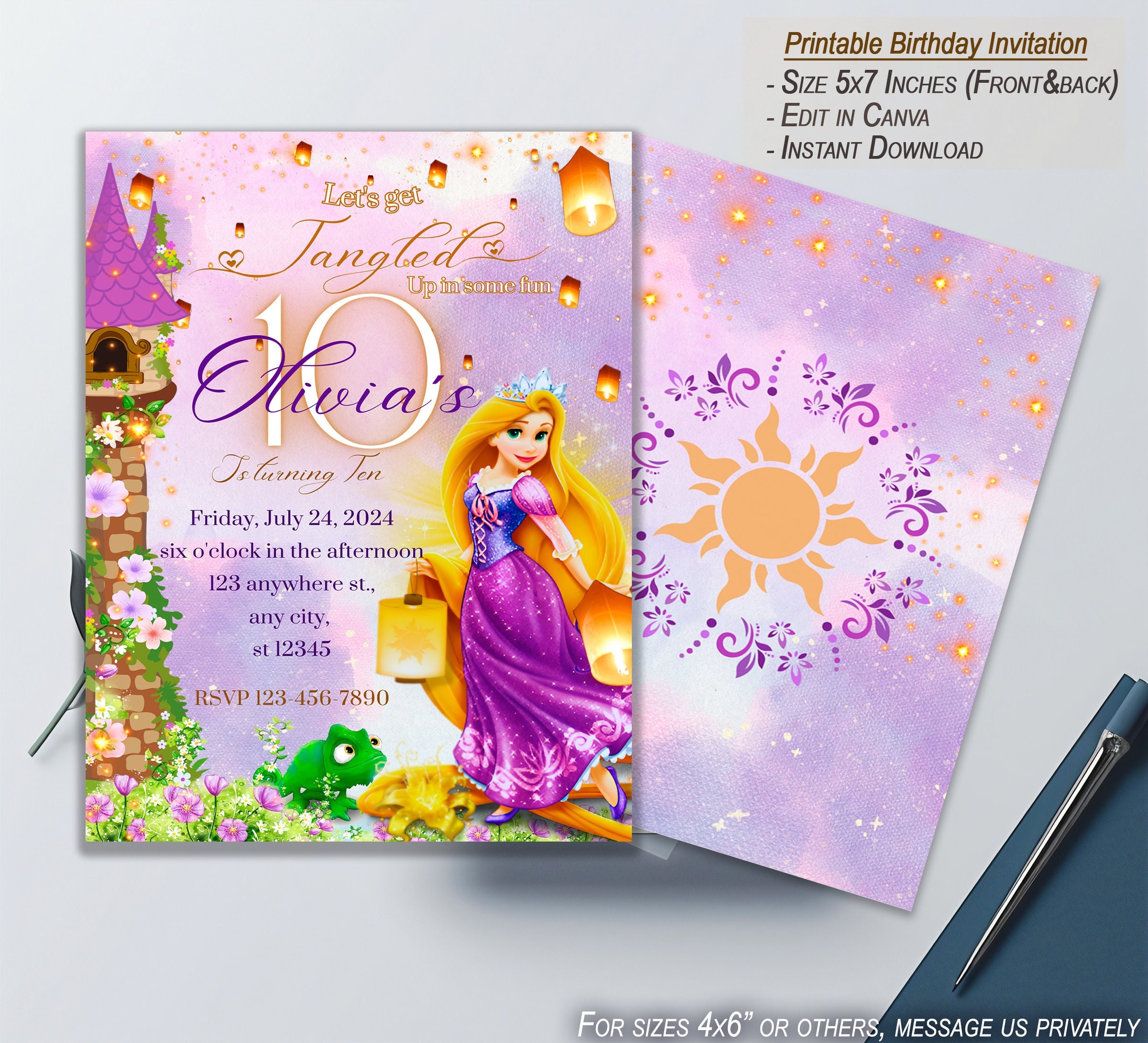 Rapunzel From Tangled Birthday Invitation Birthday Invite Printable ...