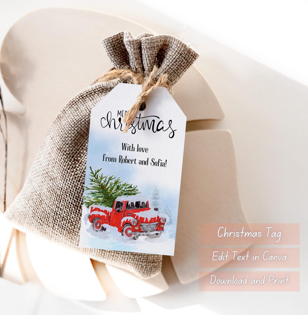 Editable Santa Gift Tags: Christmas Printable (canva Template) - Etsy