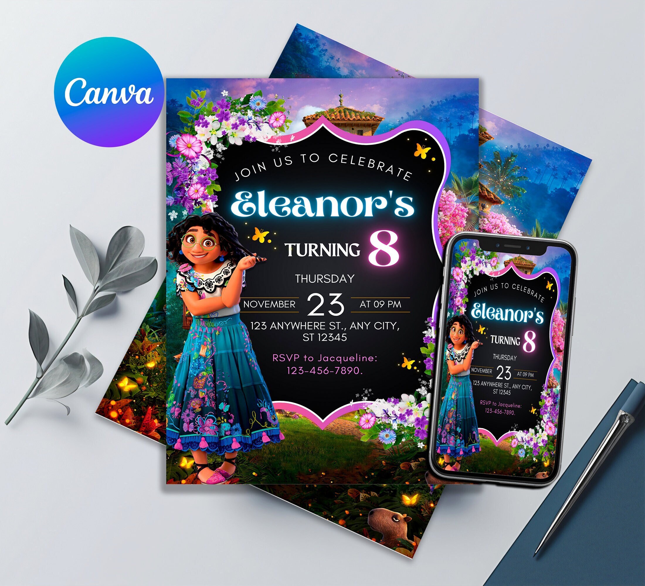 Encanto Birthday Invitation Printable & Editable Birthday Invite Cute ...