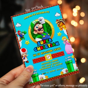 Luigi Birthday Invitation - Mario Bros/luigi Invitation - Printable ...