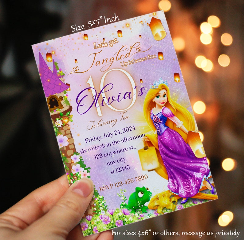 Rapunzel From Tangled Birthday Invitation Birthday Invite Printable ...