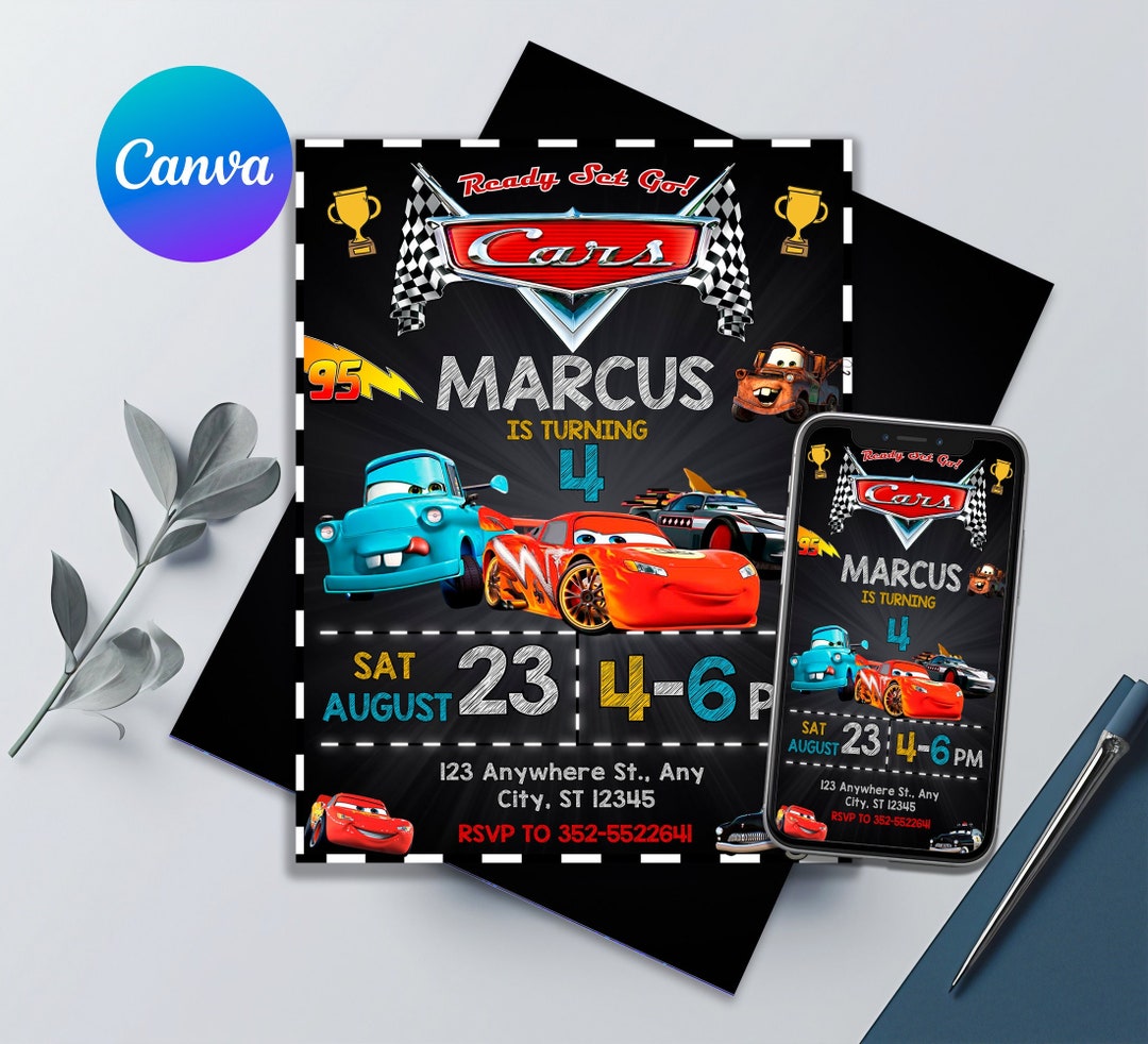 Cars Birthday Invitation | Editable & Printable | Awesome Lightning ...