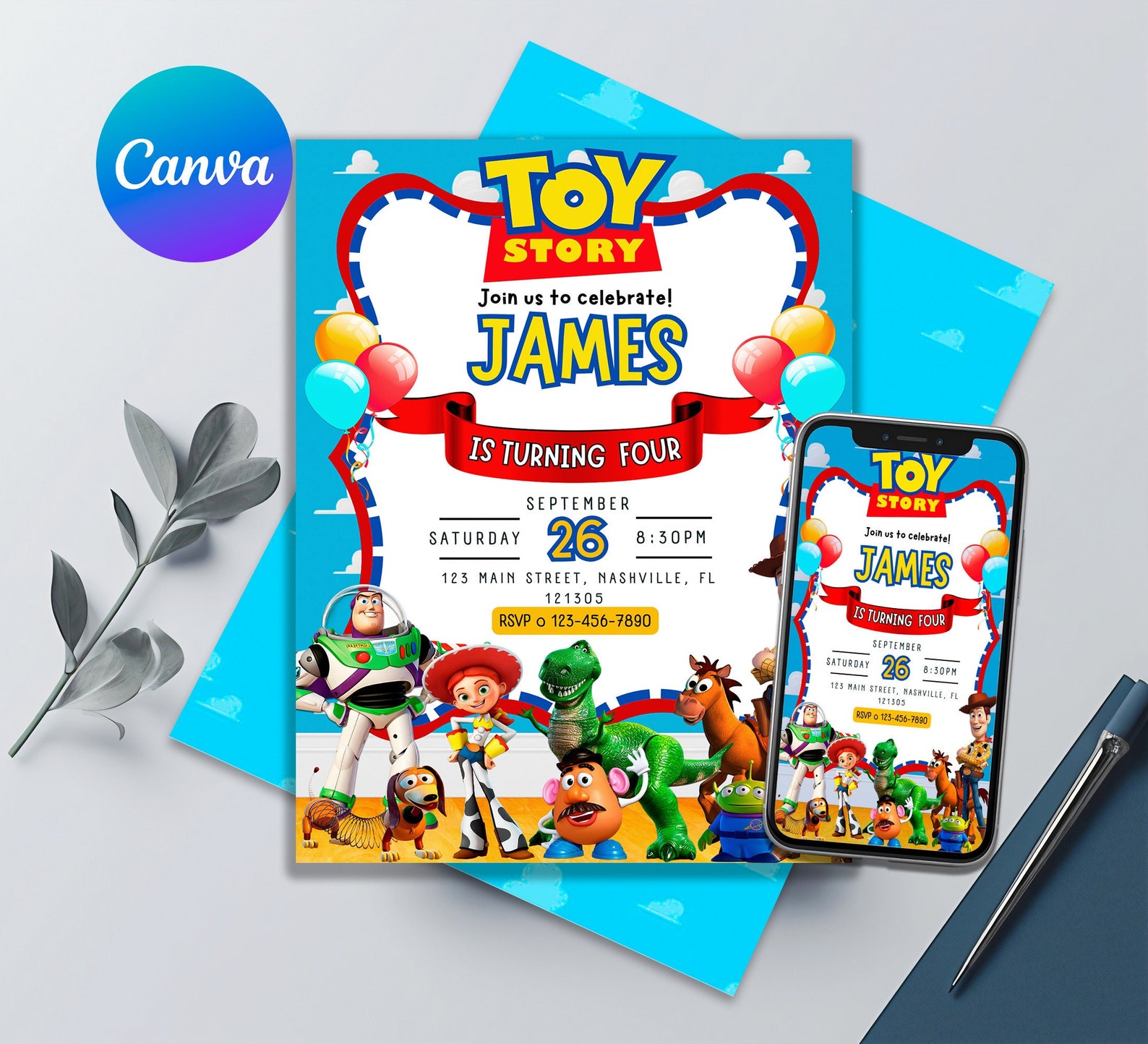 Toy Story Birthday Invitation - Awesome! Toy Story Invite, Printable ...