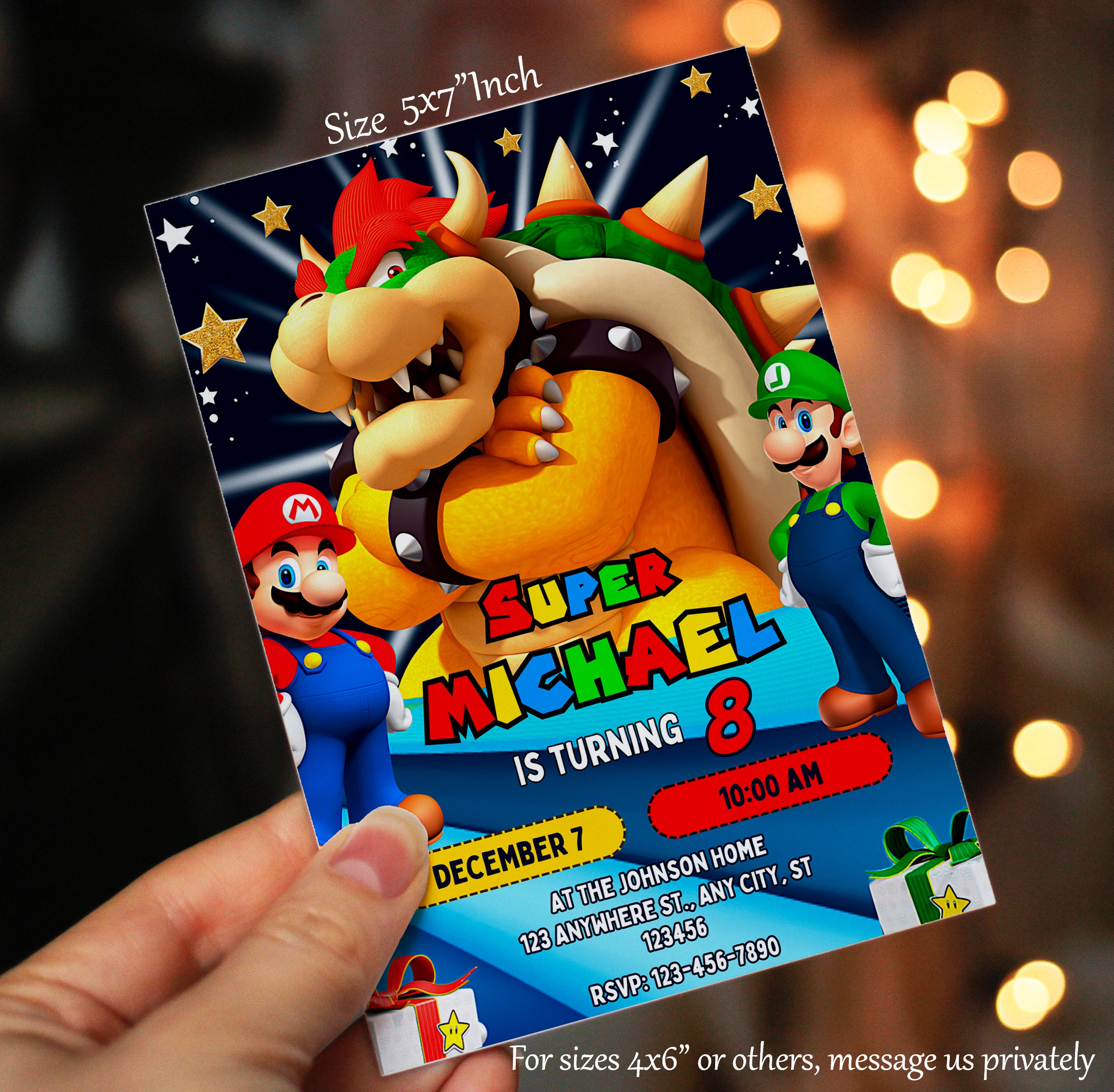 Bowser Birthday Invitation Bowser Birthday Party Invite Printable ...