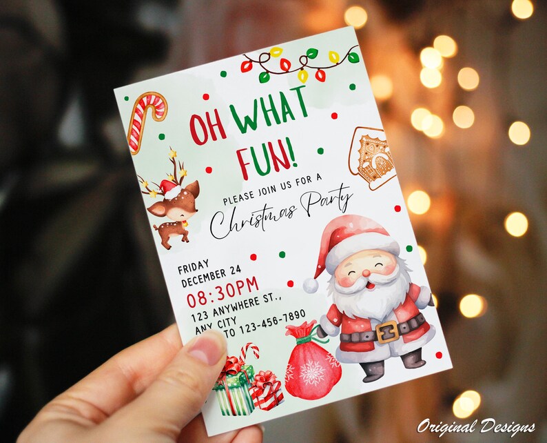 Christmas Party Invitation Kids | Editable & Printable Holiday Birthday ...