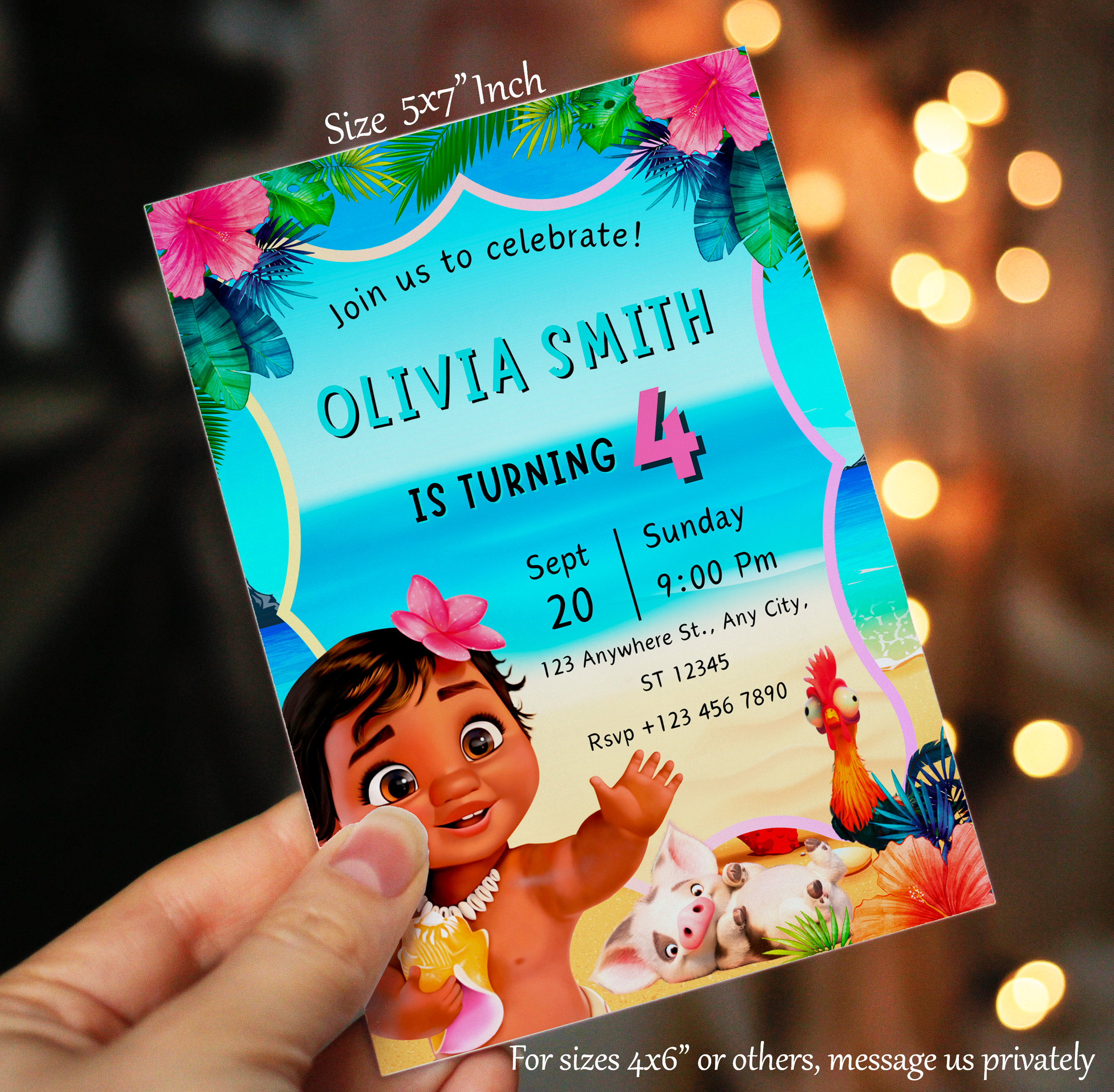 Moana Birthday Invitation Printable & Editable Birthday Invitation Cute ...