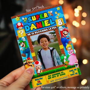 Mario Bros Birthday Invitation, Super Mario Bros Invitation , Printable ...
