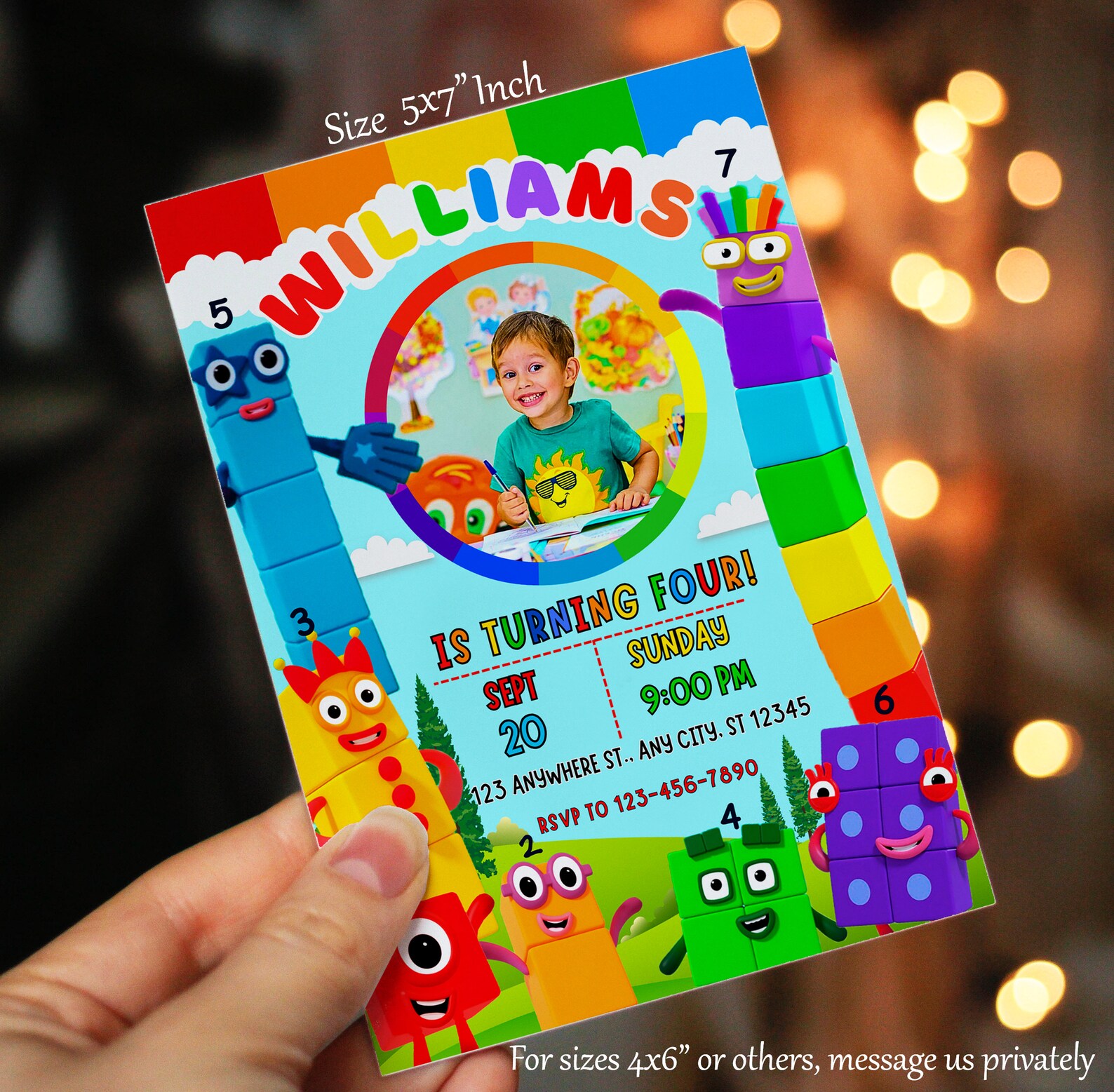Numberblocks Birthday Invitation Numberblocks Birthday Party Invite ...