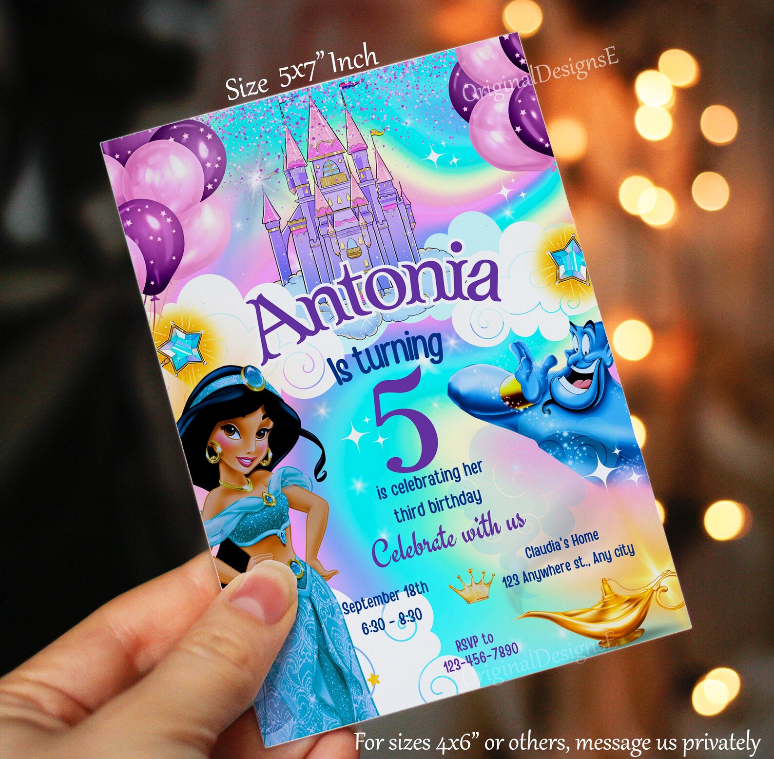 Jazmin Birthday Invitation: Printable & Editable Template | Aladdin ...