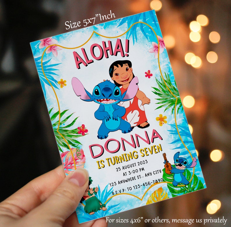 Stitch Birthday Invitation Printable Editable Birthday Invitation Cute ...