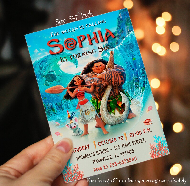 Moana Birthday Invitation Cute Moana Party Invitation, Printable ...