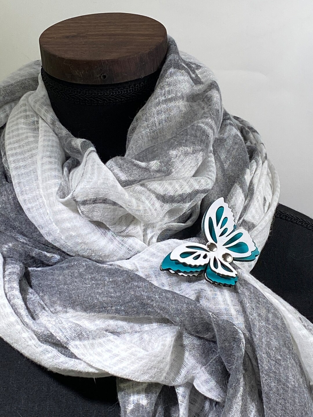 Pin, Brooch, Leather Attachment for Shawl and Scarf. Leather Jewelry ...