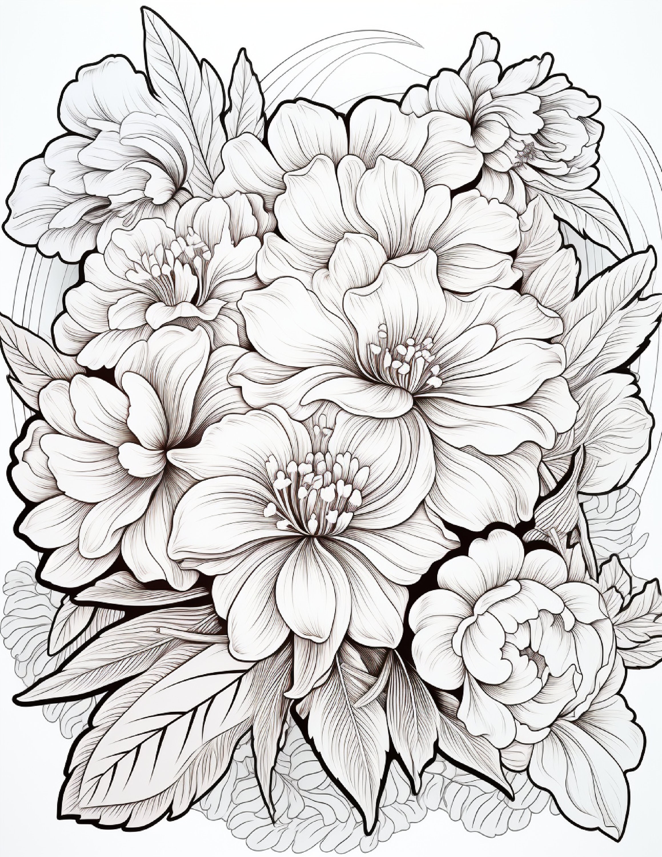 10 Beautiful Flower Coloring Pages (flower 2) - Etsy