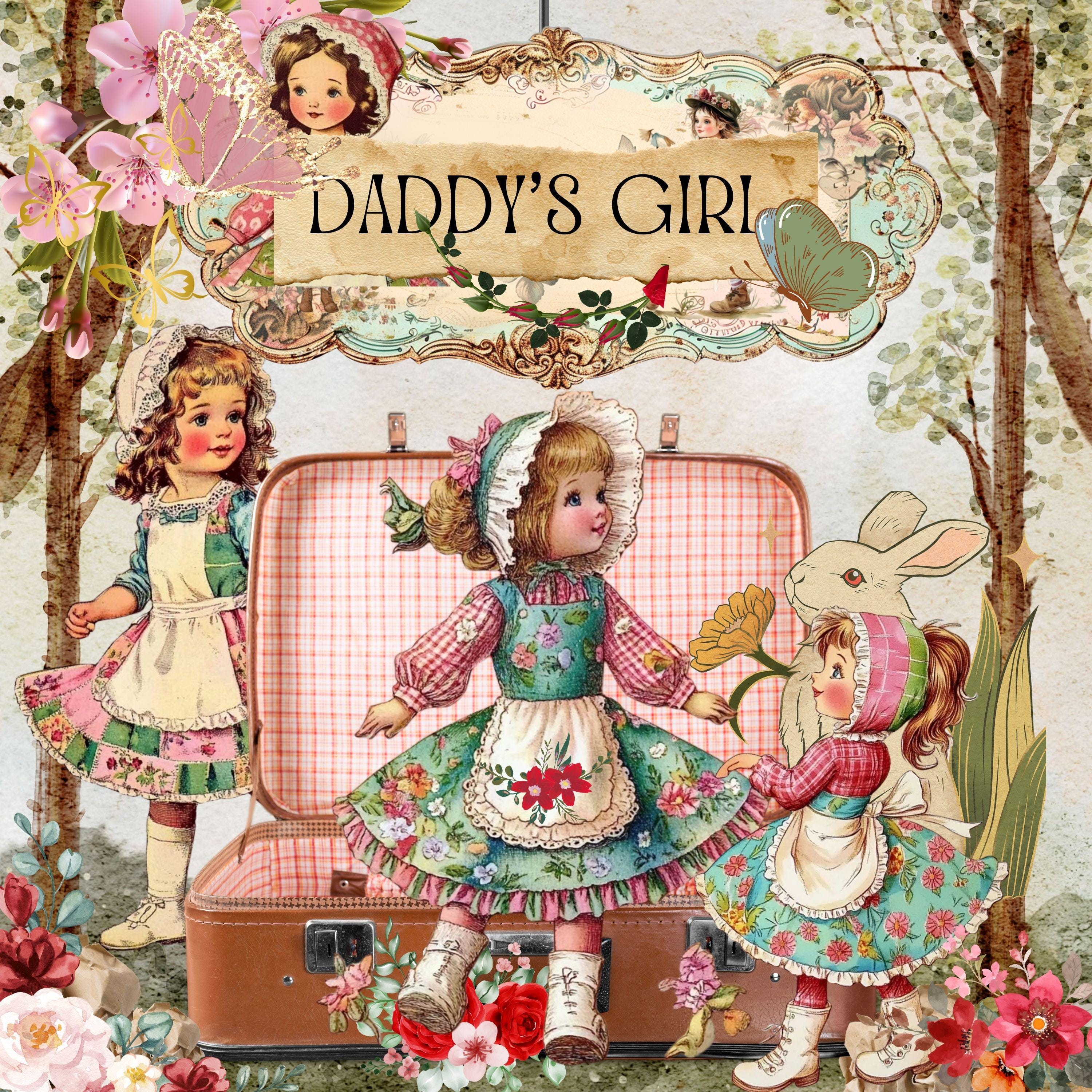 Vintage Girls Clipart, Cute Retro Girls Digital Art for Card Making ...