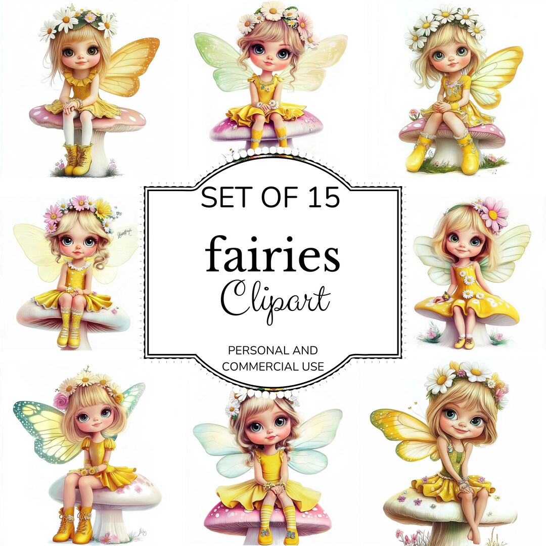 Fairies Clipart - Enchanting Digital Fairy Illustrations for Magical ...