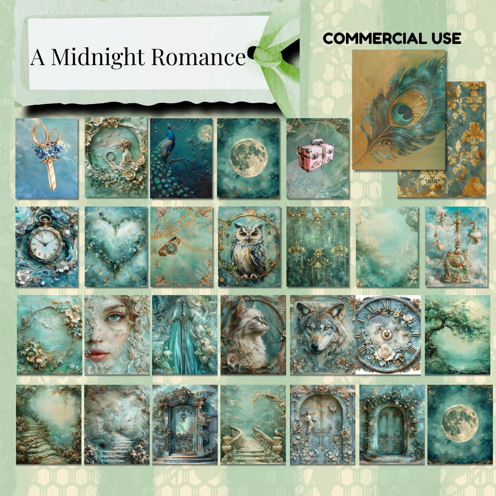 Shabby Chic Digital Art Print Set|vintage Floral Shabby Chic Wall Decor ...