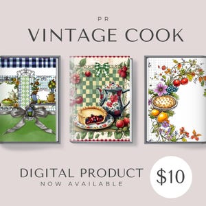 Recipe Book Junk Journal Pages - Vintage Style Cooking and Baking ...