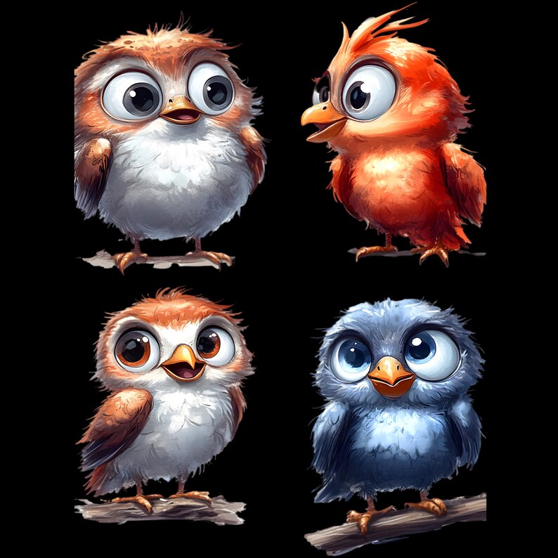 Whimsical Animal Clipart – Cute Cartoon Creatures PNG, Playful Animal ...