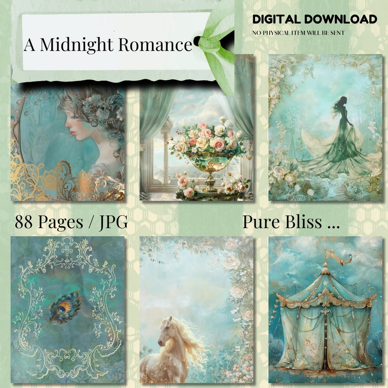 Shabby Chic Digital Art Print Set|vintage Floral Shabby Chic Wall Decor ...