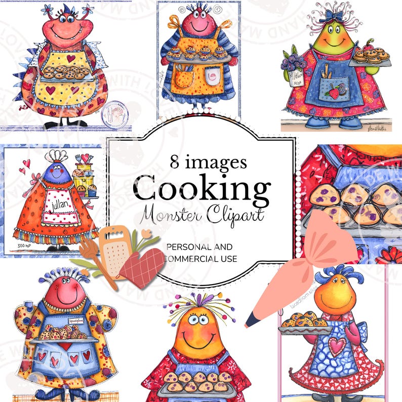 Cooking Monster Clipart|recipe Monster Kids|clipart Monster|cute ...