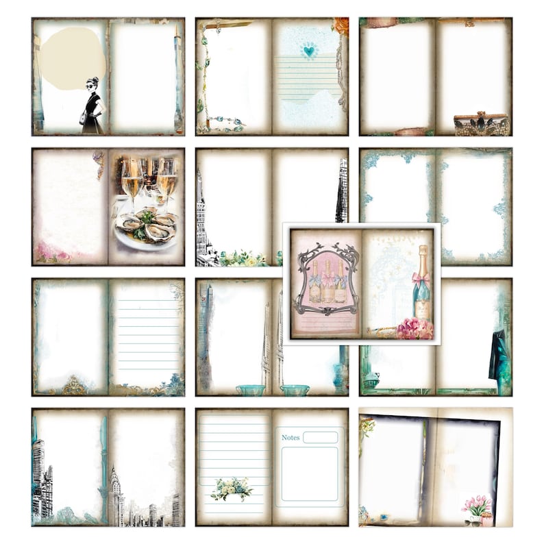 Breakfast at Tiffany's Junk Journal Pages | Clipart Victorian Pink ...