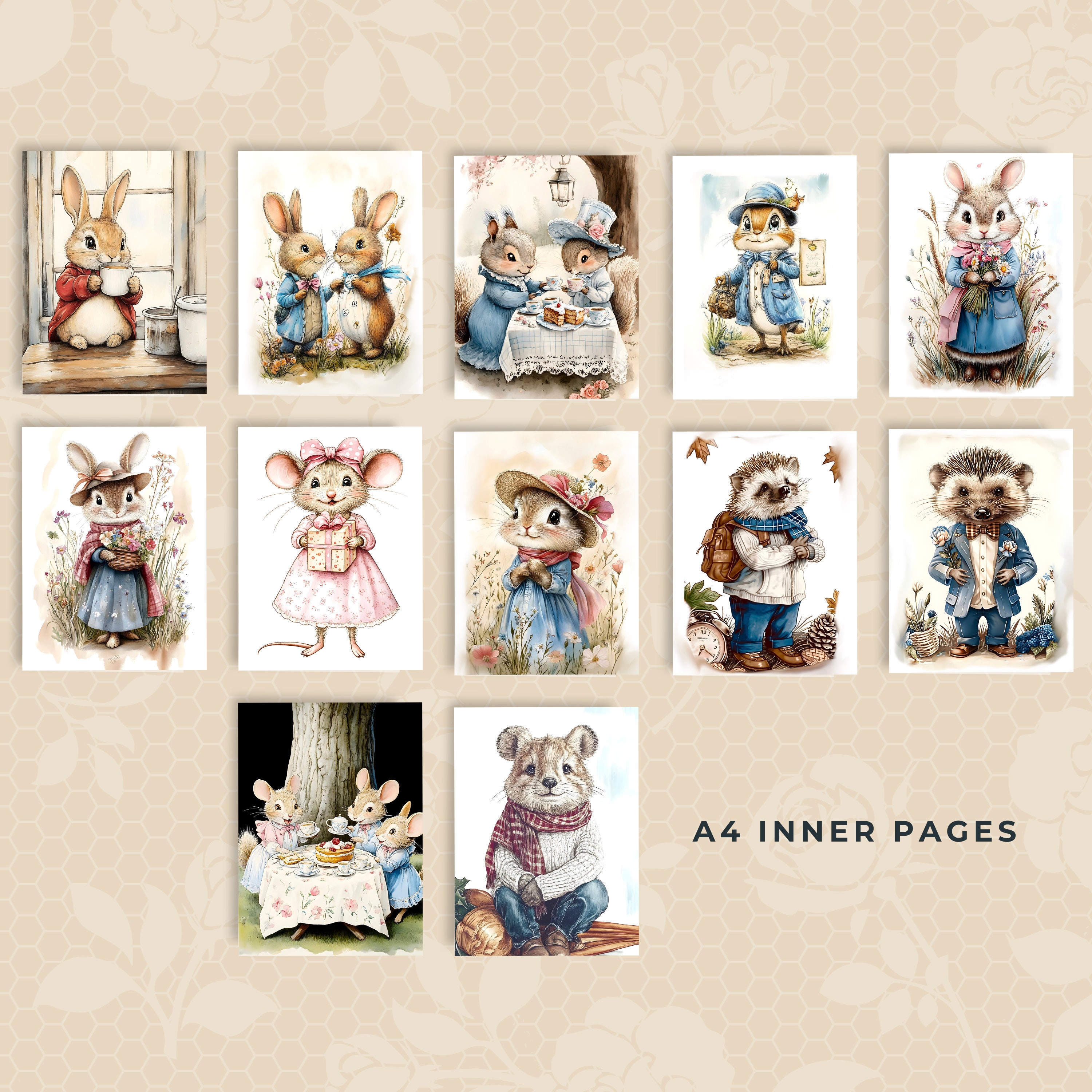 Vintage Peter Rabbit Printable. Watercolor Beatrix Potter Junk Journal ...