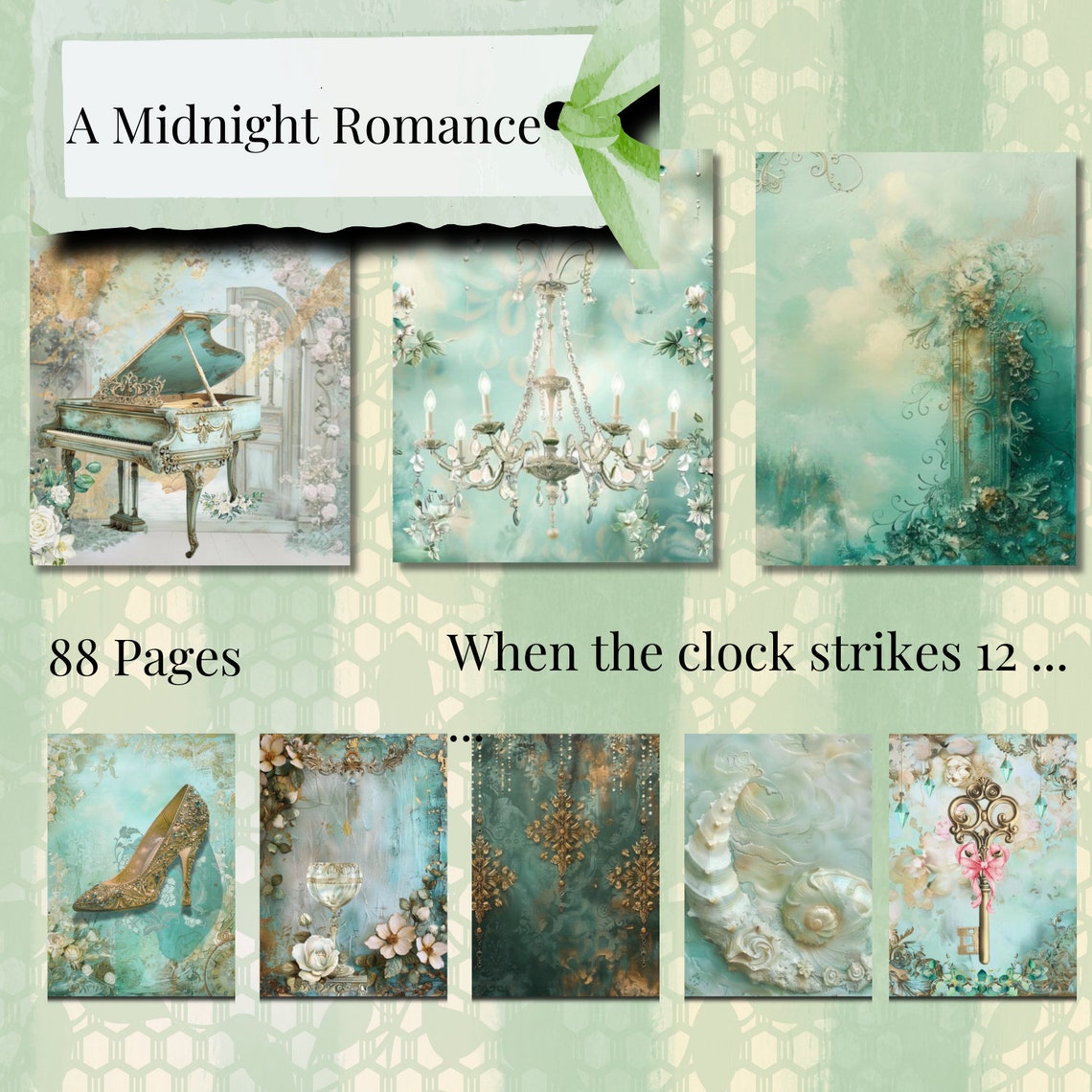 Shabby Chic Digital Art Print Set|vintage Floral Shabby Chic Wall Decor ...